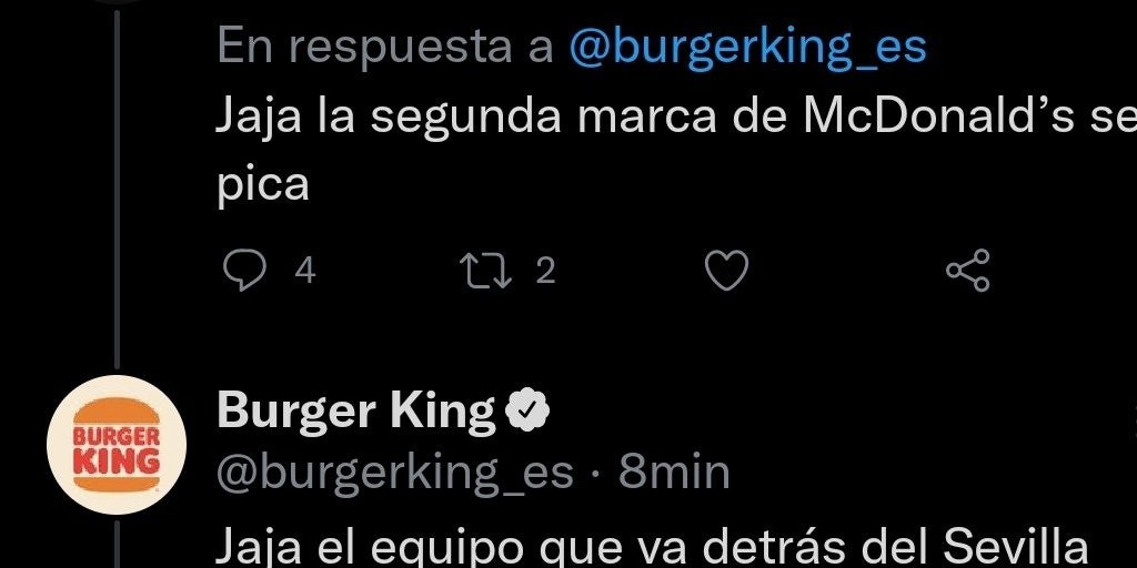 La respuesta viral de Burger King a un aficionado del Betis y el pique ...