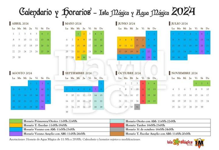 Isla Mágica publica su calendario de apertura de la temporada 2024 ...