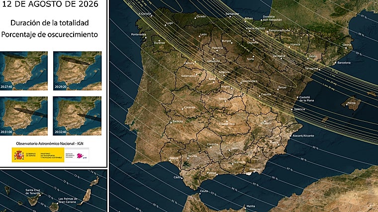 El eclipse solar que llegará a España en 2026 por primera vez en más de ...