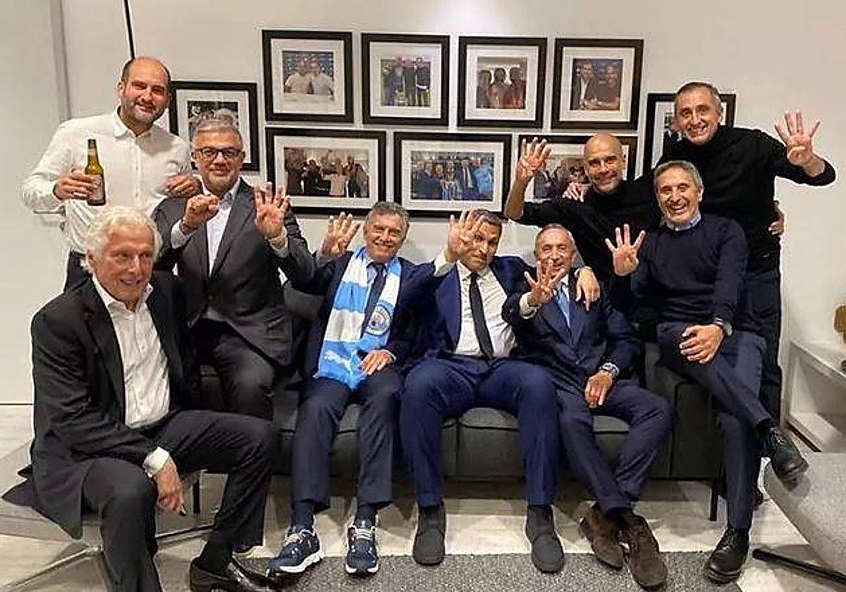 La foto de Guardiola y su entorno que hurga en la herida del Madrid