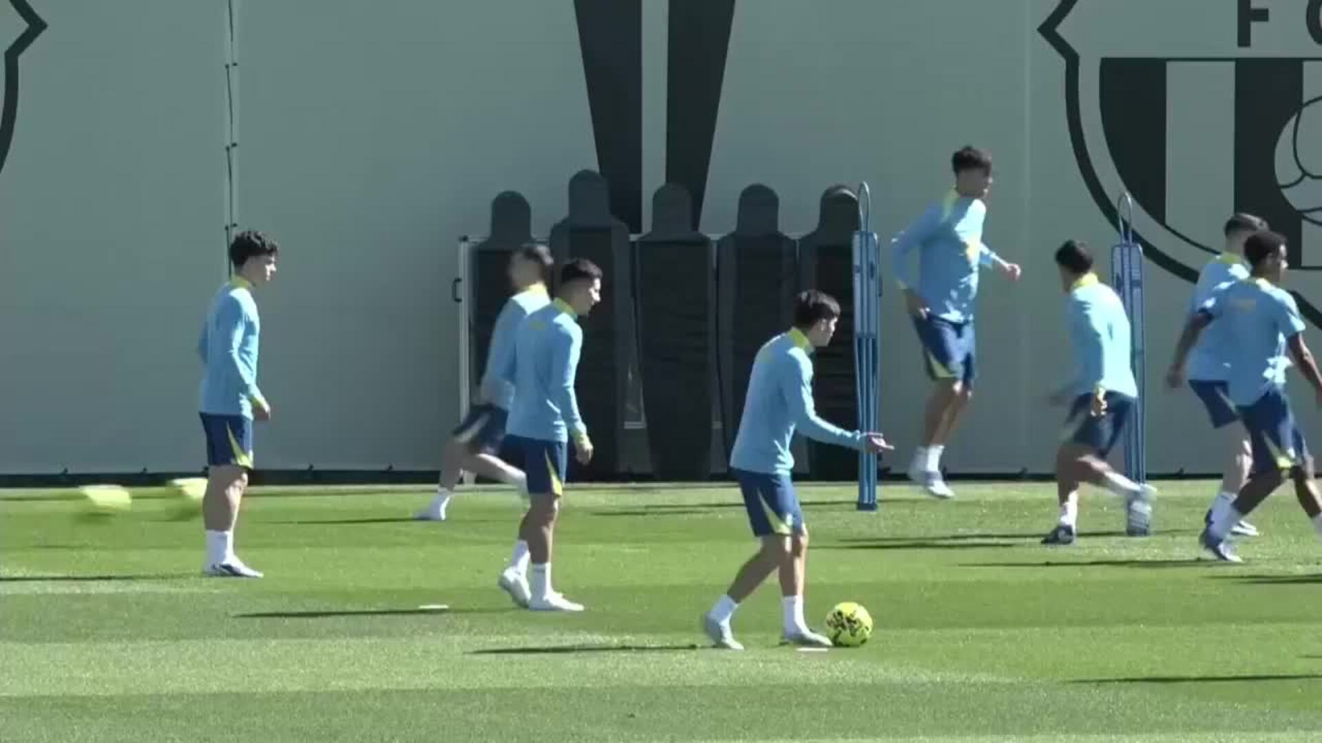 Entrenamiento del Barça antes del partido liguero contra el Atlético