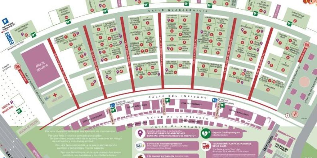 Plano Feria de Córdoba 2023: mapa con todas las calles y casetas