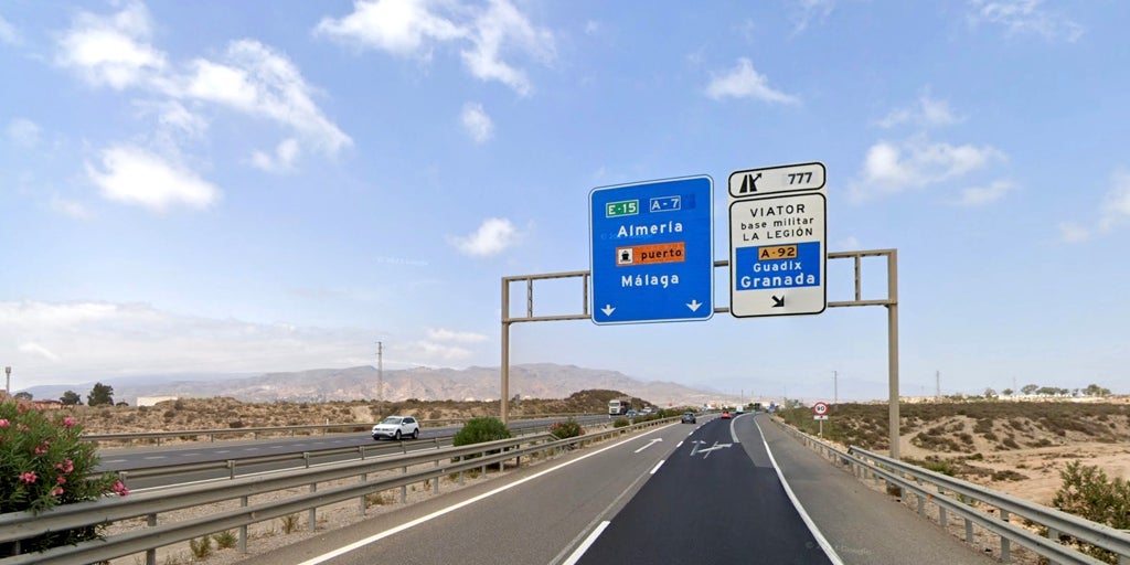 Corte total de la autovía A-7 en Almería durante el fin de semana
