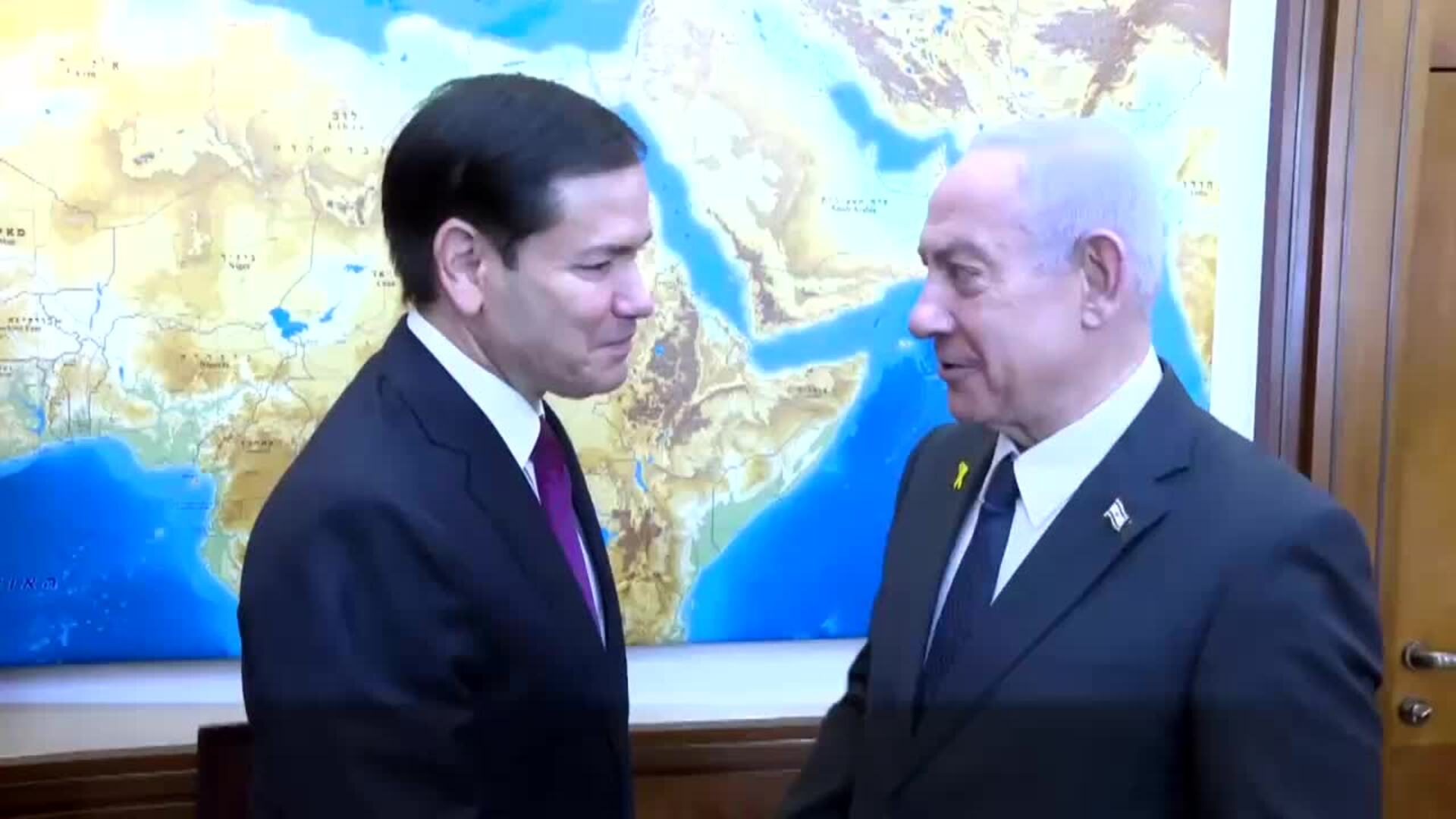 Netanyahu recibe a Marco Rubio en su despacho en Jerusalén