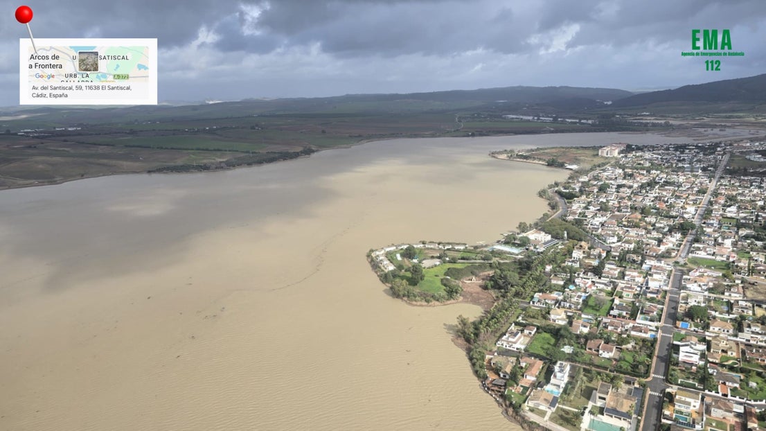 En imágenes: así se ve desde el aire el paso del temporal por Andalucía
