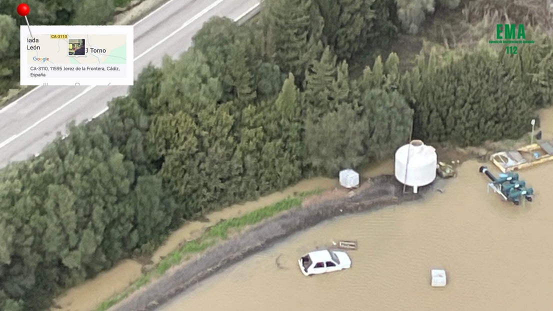 En imágenes: así se ve desde el aire el paso del temporal por Andalucía