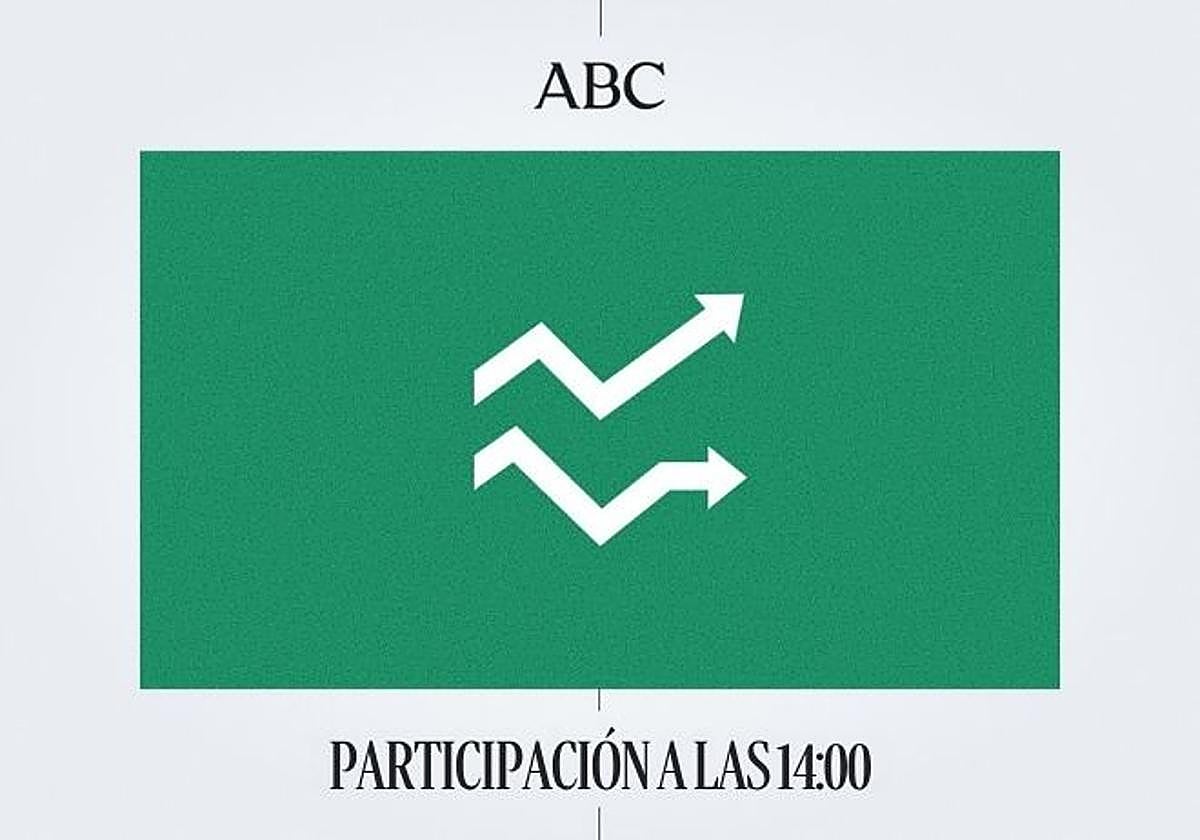 La participación en las elecciones de Andalucía 2026 a las 14.00 horas ...