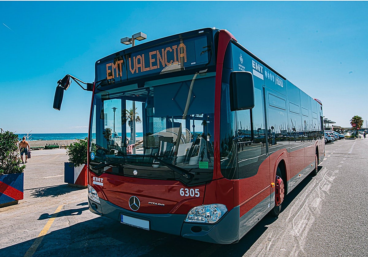 Líneas de autobús de la EMT de Valencia para llegar a la playa en San Juan