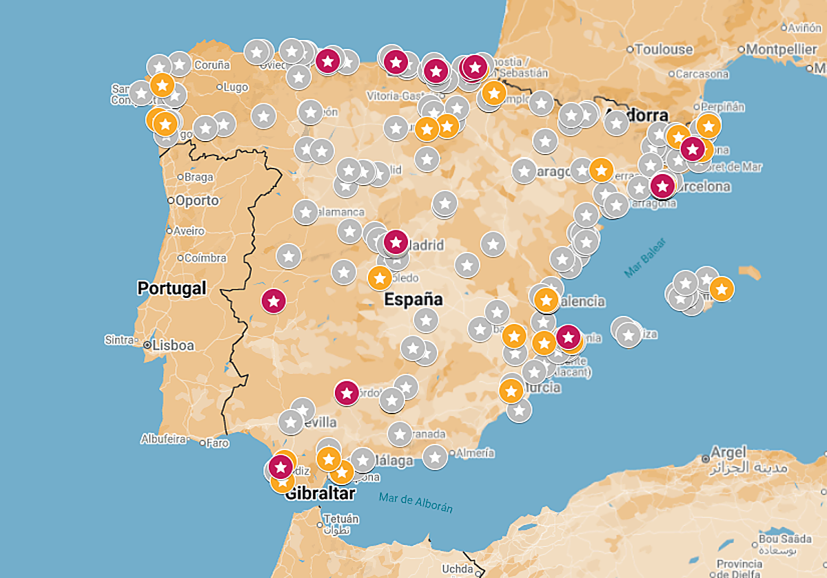 El mapa de todos los restaurantes con estrella Michelin en España en 2026