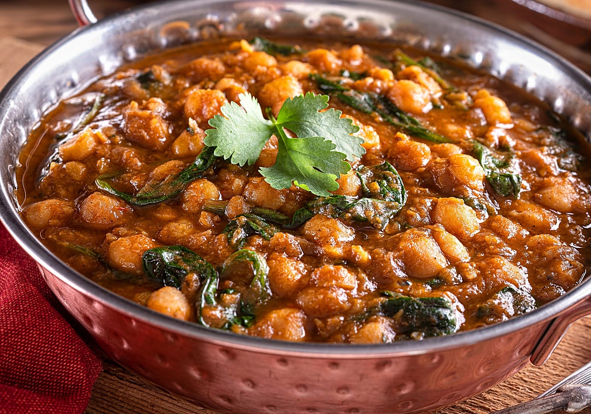 Sopa de garbanzos con espinacas y vasito de arroz integral Brillante