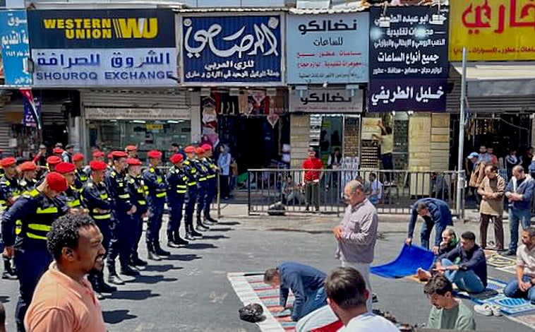 Más policías que manifestantes en la protesta de Amán contra Israel