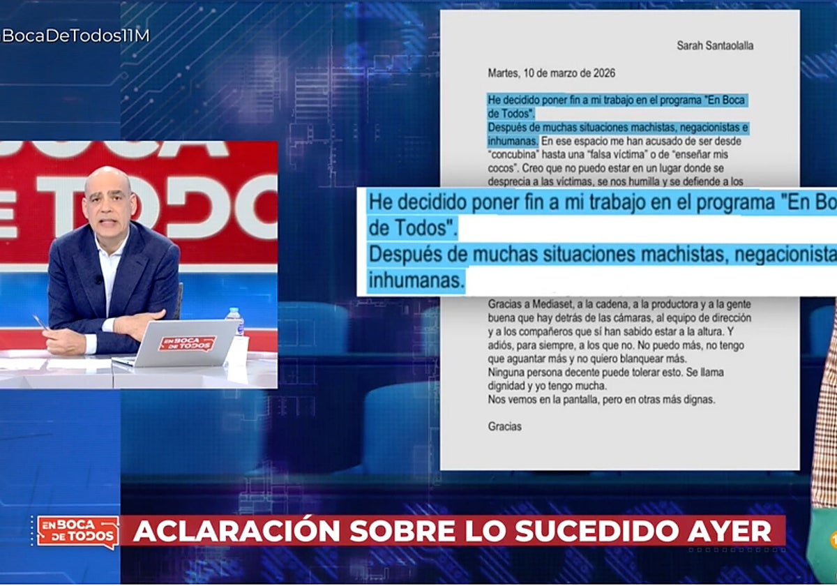 Nacho Abad desmonta sin filtros el comunicado de Sarah Santaolalla ...