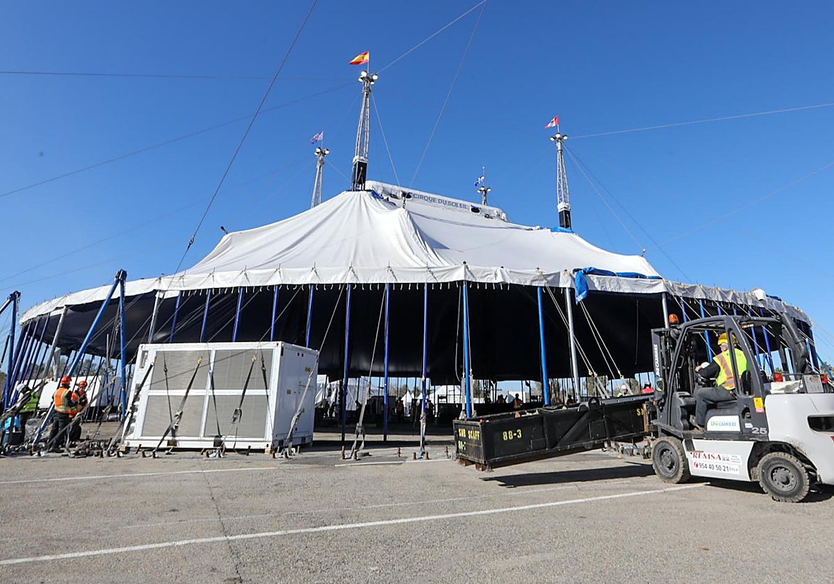 En vídeo: la gran carpa del Circo del Sol se levanta a menos de una ...
