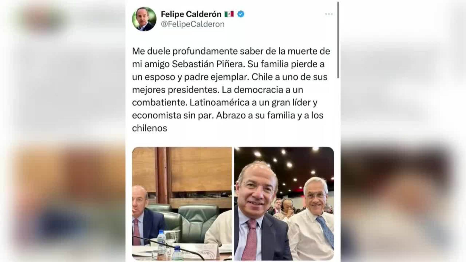 Expresidente mexicano Felipe Calderón lamenta fallecimiento de su ...