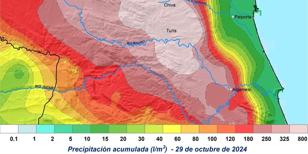 La Aemet alertó el 29 de octubre de precipitaciones máximas en Valencia ...