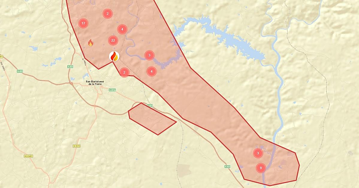 Mapa del incendio en Huelva: estos son todos los pueblos afectados y ...