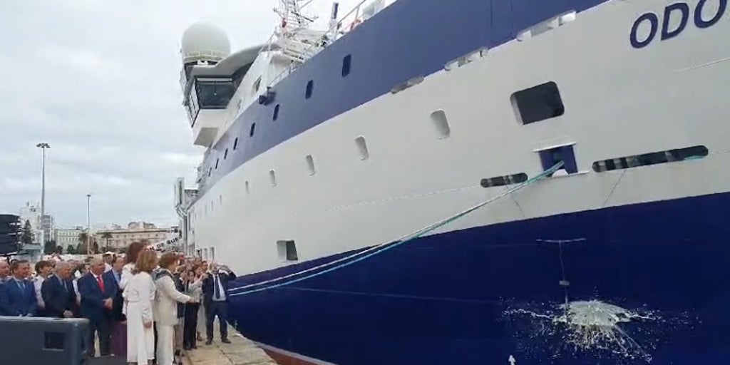 Amadrinado en Cádiz el 'Odón de Buen', el mayor buque oceanográfico de ...