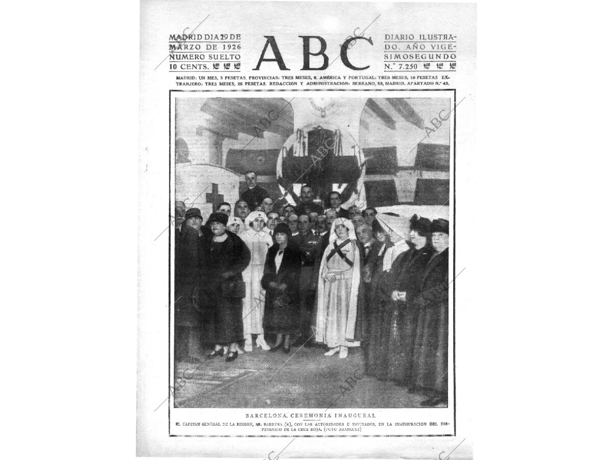 Periódico ABC MADRID 29-03-1926,portada - Archivo ABC