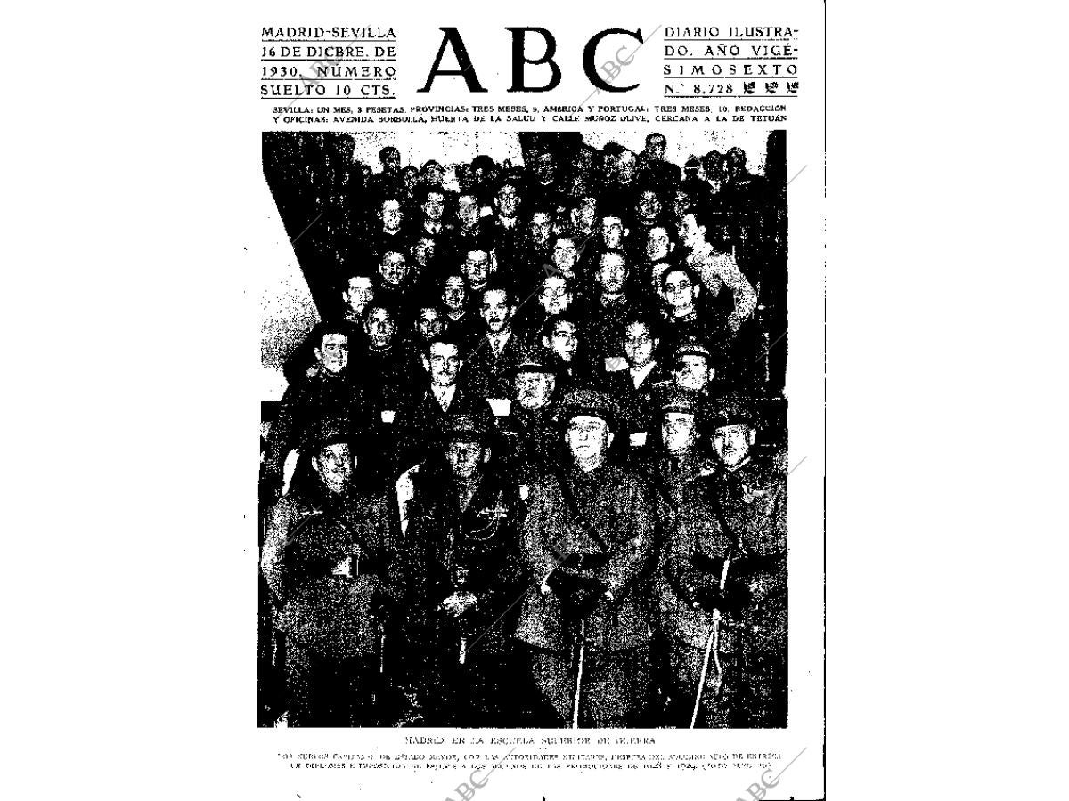 Periódico ABC SEVILLA 16-12-1930,portada - Archivo ABC