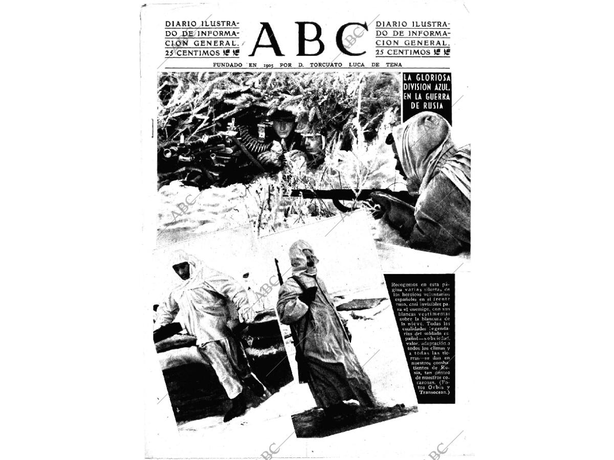 Periódico ABC MADRID 10-01-1942,portada - Archivo ABC