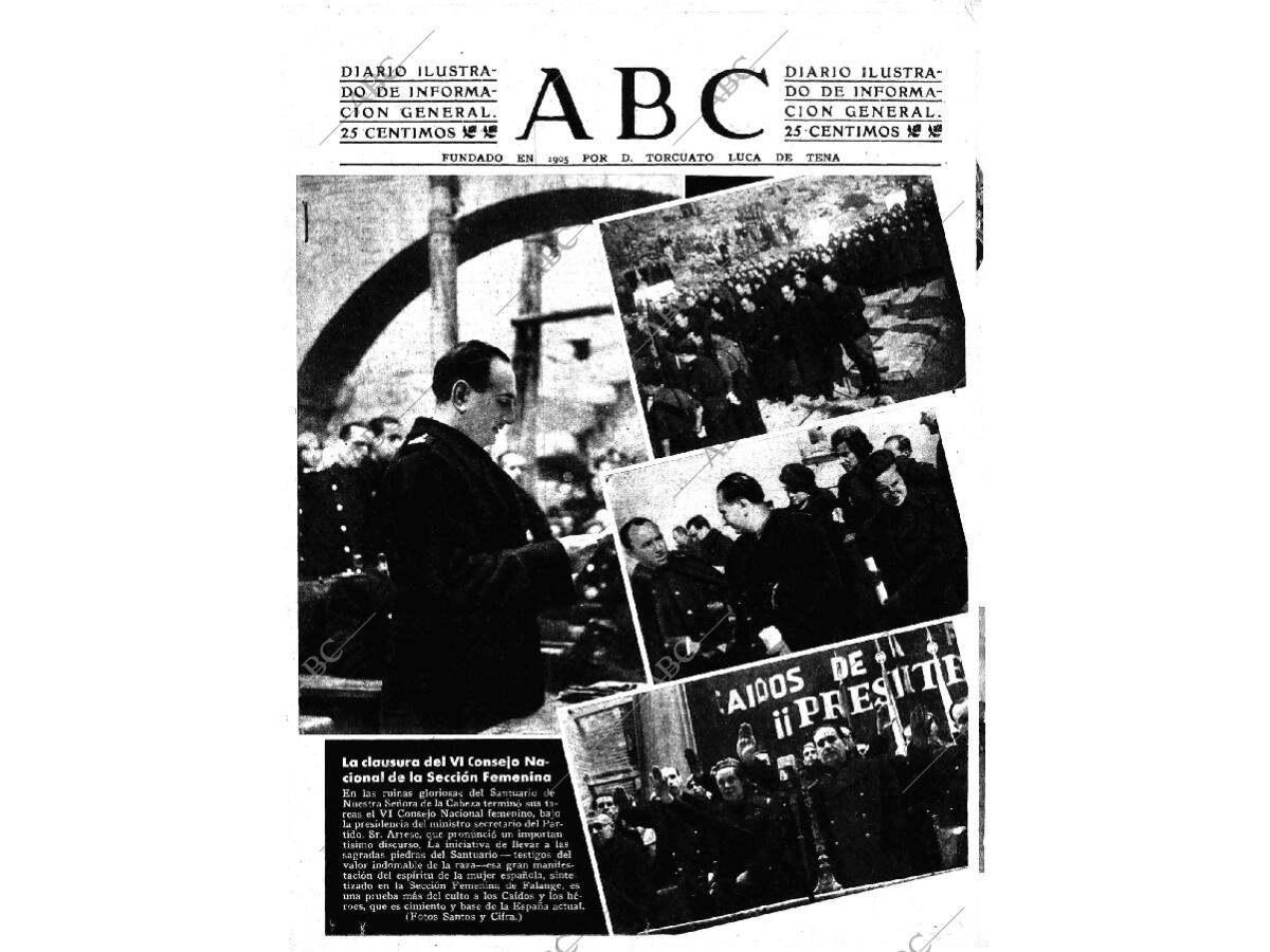 Periódico ABC MADRID 13-01-1942,portada - Archivo ABC