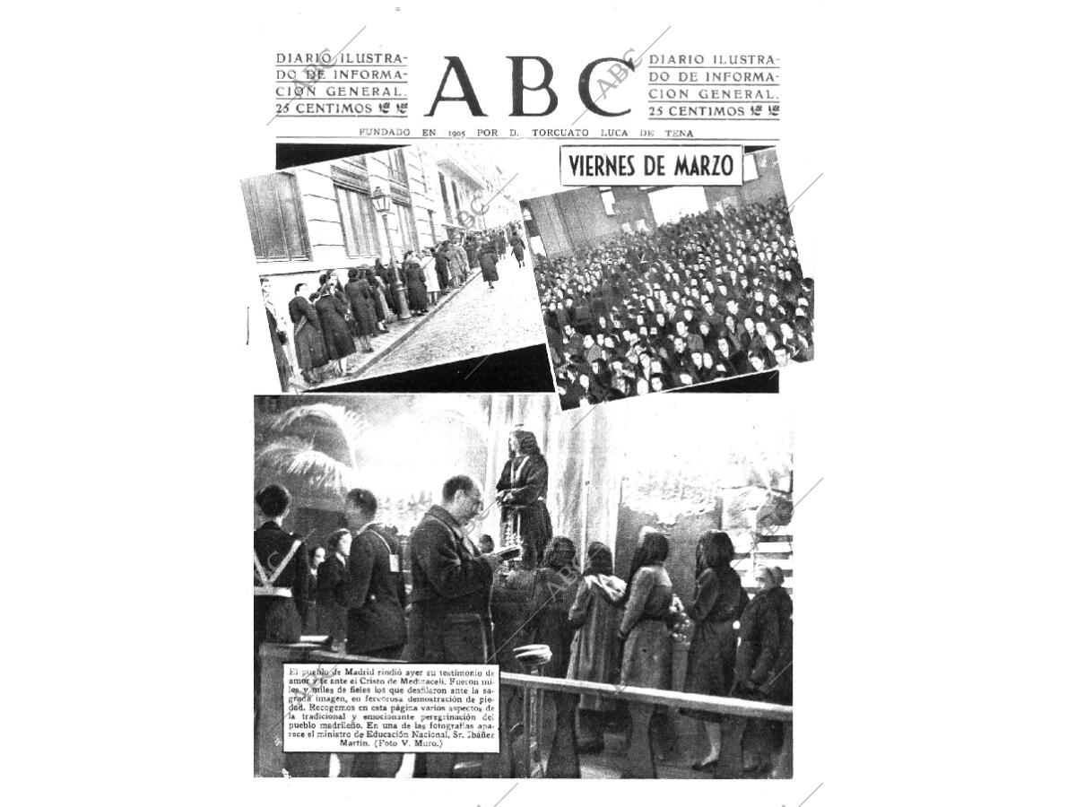 Periódico ABC MADRID 07-03-1942,portada - Archivo ABC