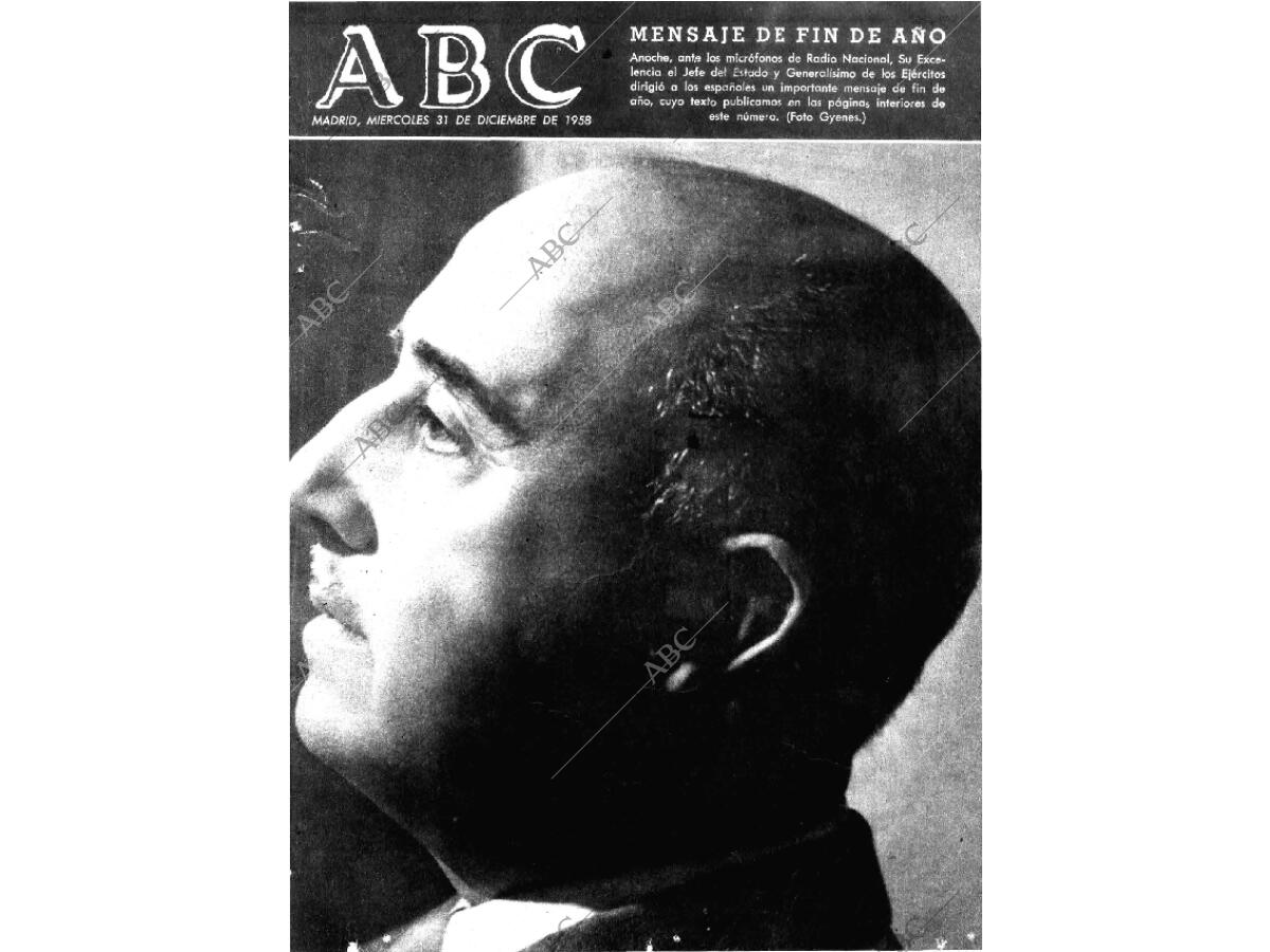 Periódico ABC MADRID 31-12-1958,portada - Archivo ABC