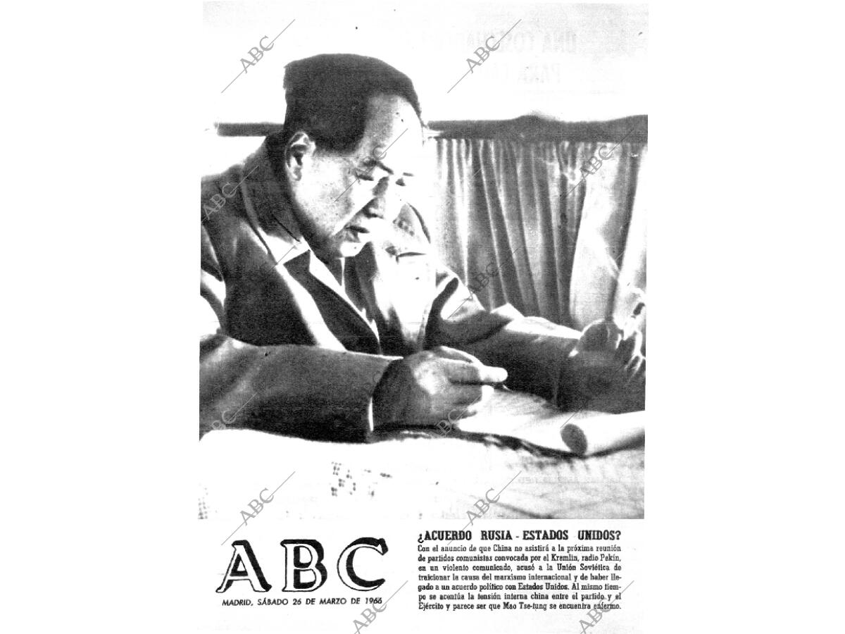 Periódico ABC MADRID 26-03-1966,portada - Archivo ABC