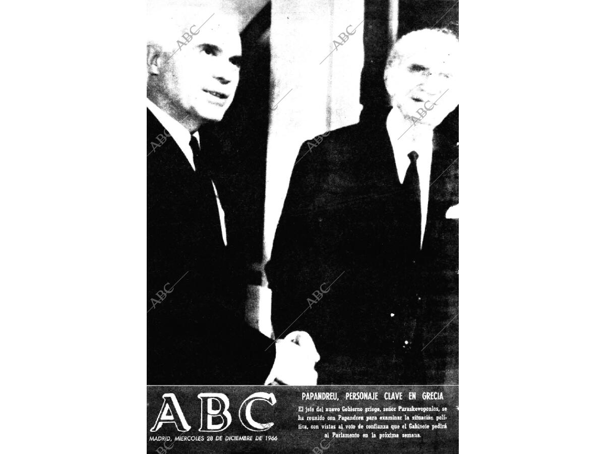 Periódico ABC MADRID 28-12-1966,portada - Archivo ABC