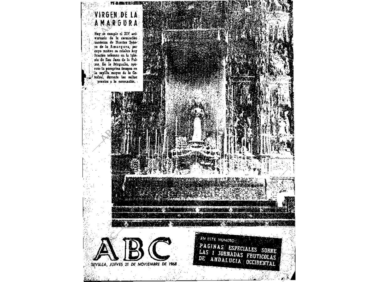 Periódico ABC SEVILLA 21-11-1968,portada - Archivo ABC