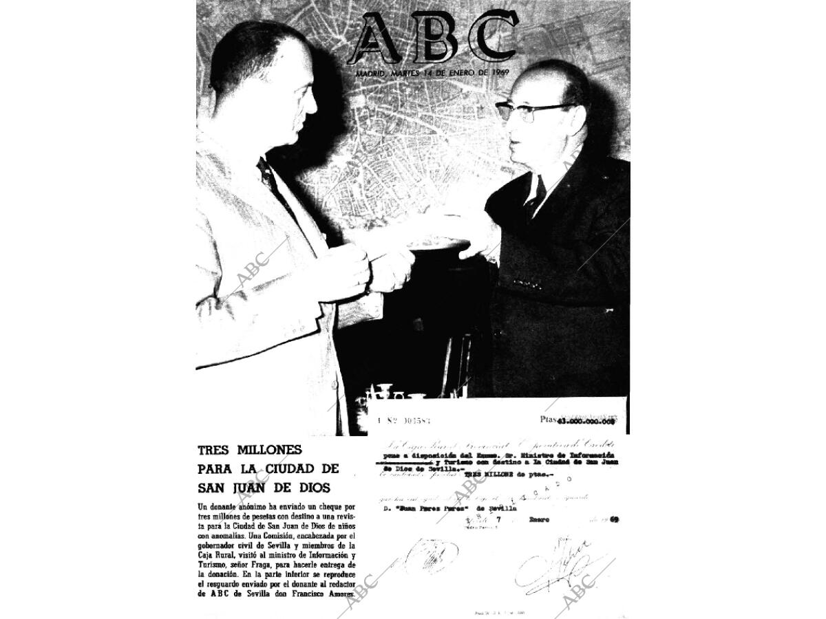Periódico ABC MADRID 14-01-1969,portada - Archivo ABC