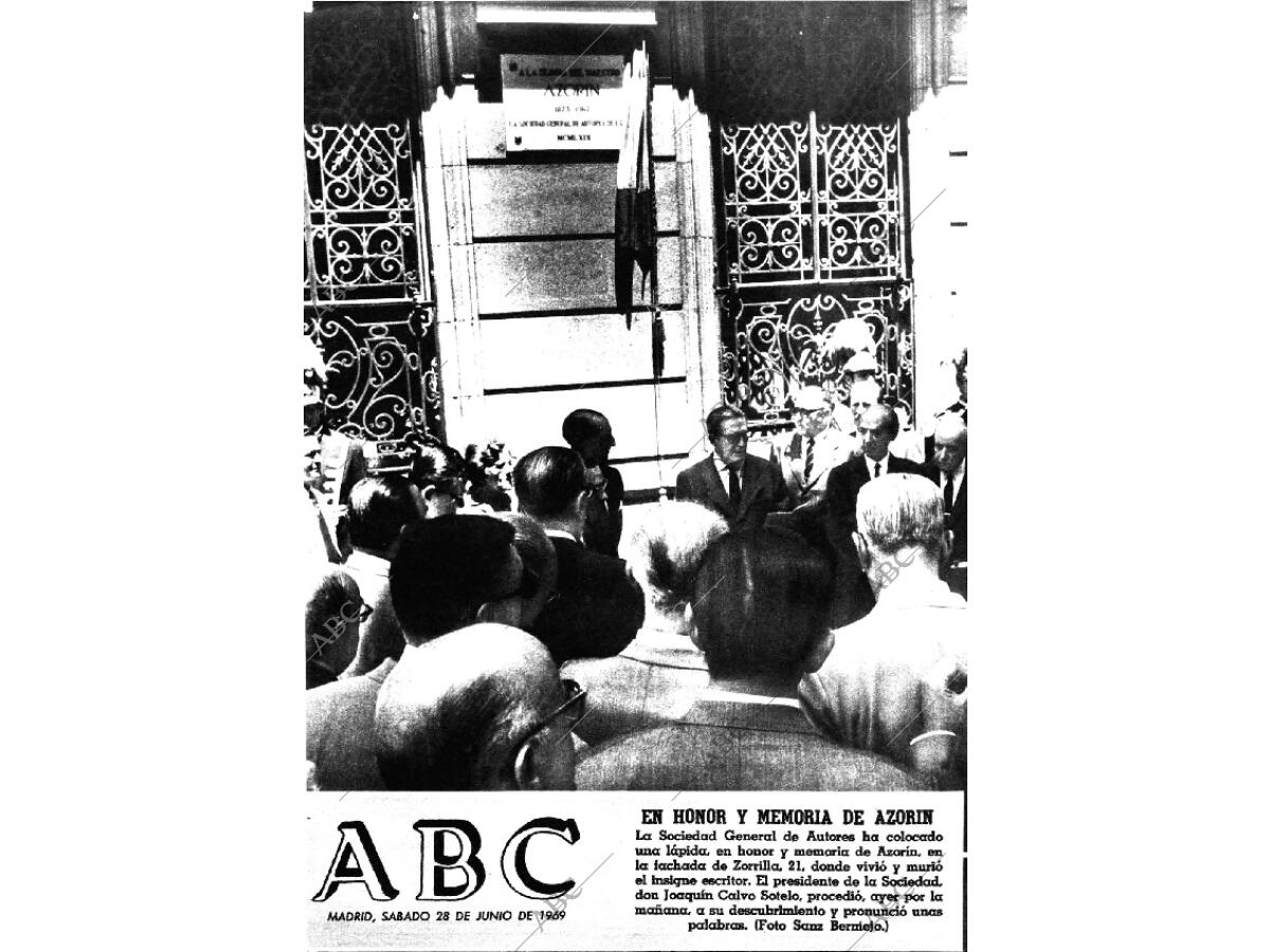 Periódico ABC MADRID 28-06-1969,portada - Archivo ABC
