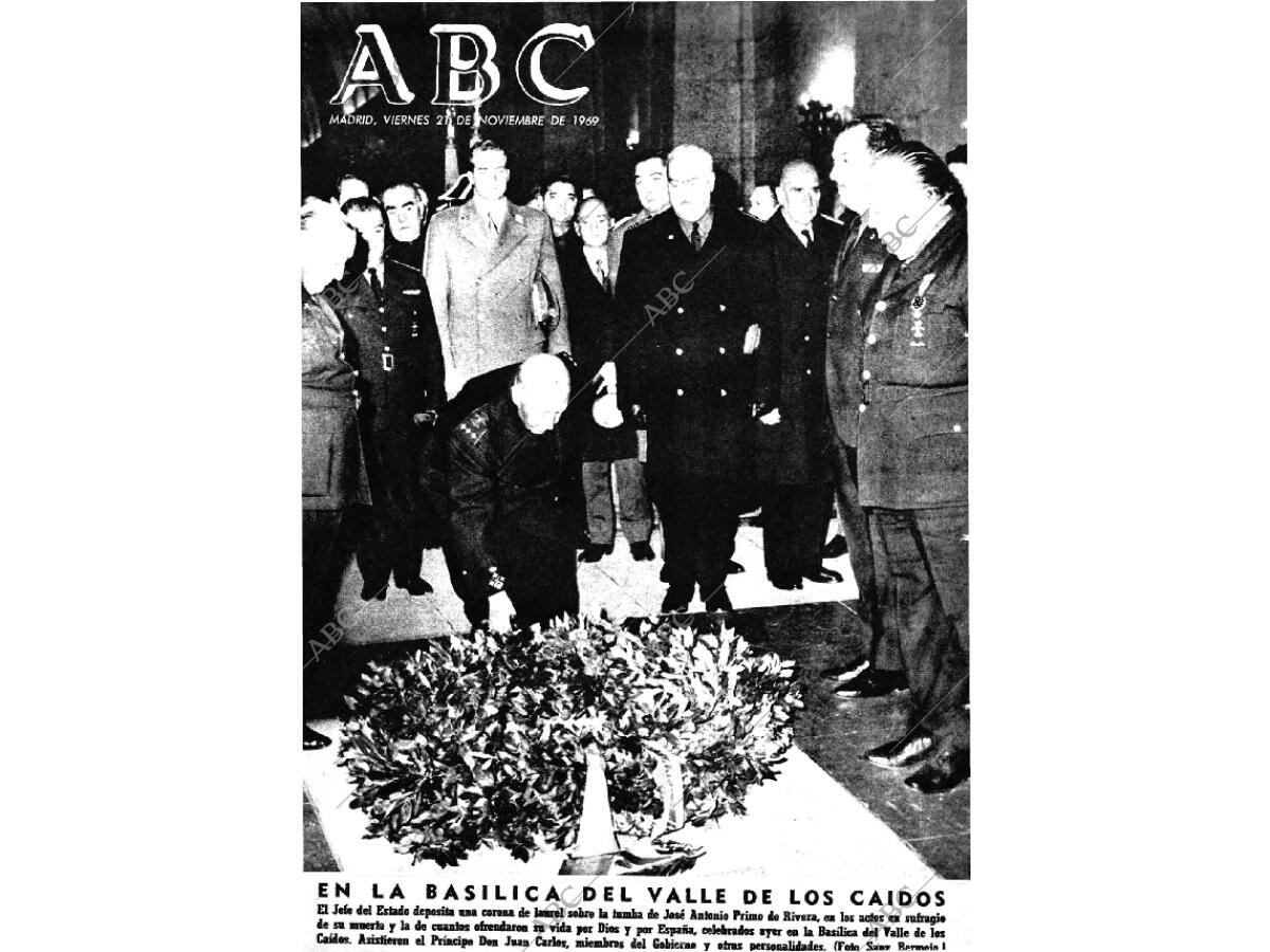 Periódico ABC MADRID 21-11-1969,portada - Archivo ABC