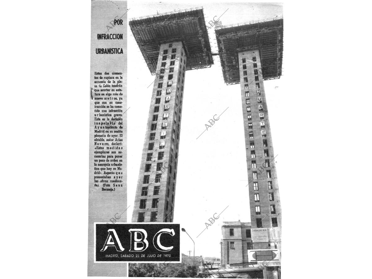 Periódico ABC MADRID 25-07-1970,portada - Archivo ABC