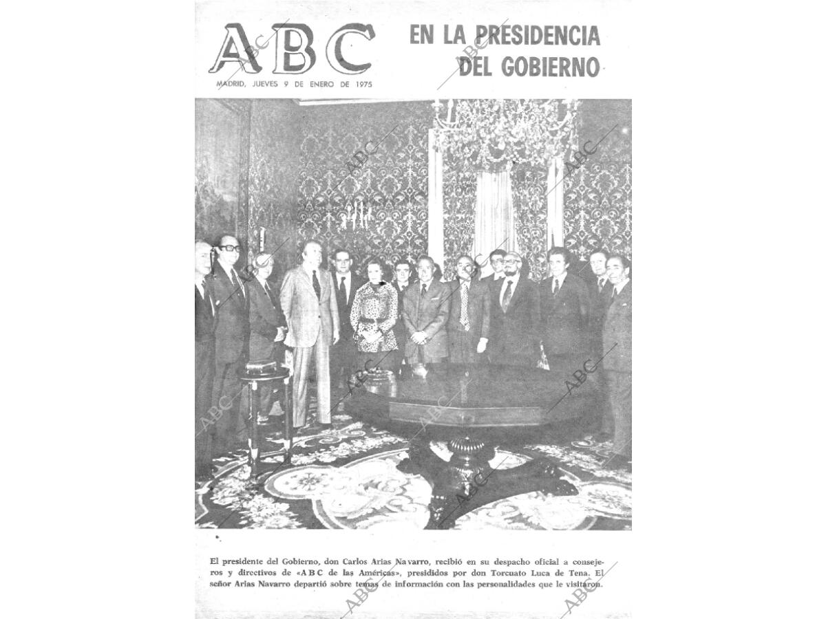 Periódico ABC MADRID 09-01-1975,portada - Archivo ABC
