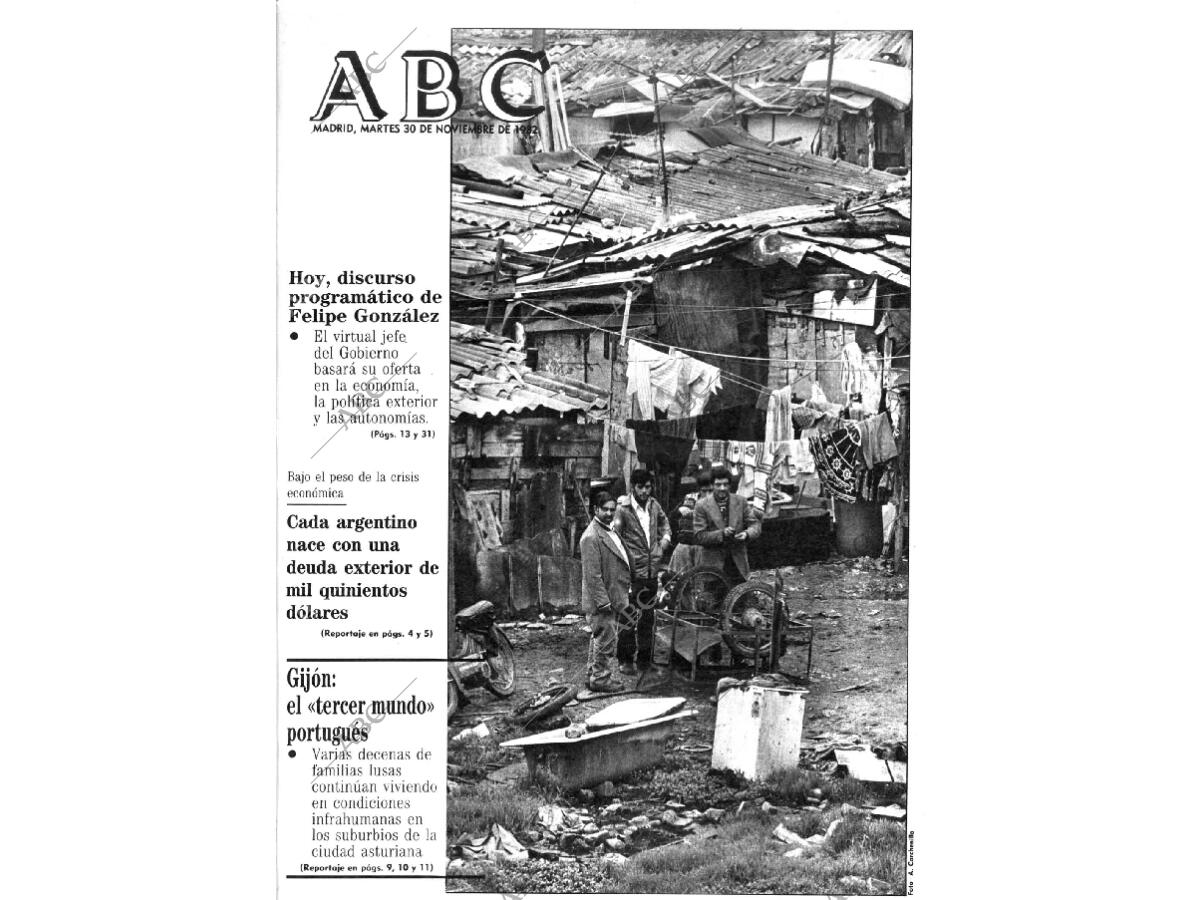 Periódico ABC MADRID 30-11-1982,portada - Archivo ABC