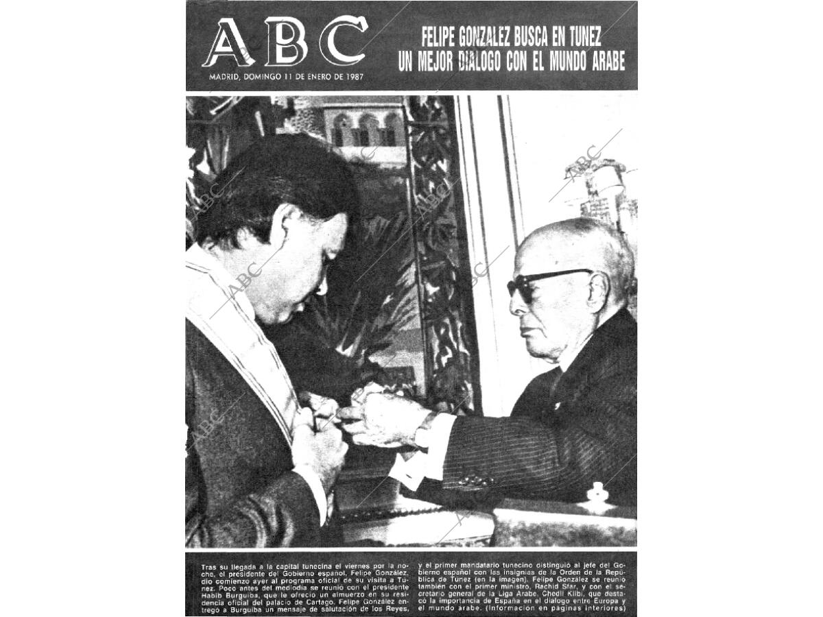 Periódico ABC MADRID 11-01-1987,portada - Archivo ABC