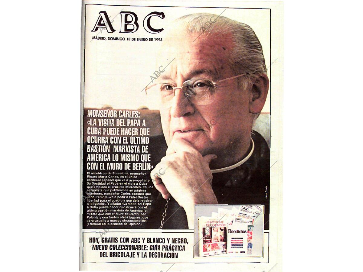 Periódico ABC MADRID 18-01-1998,portada - Archivo ABC