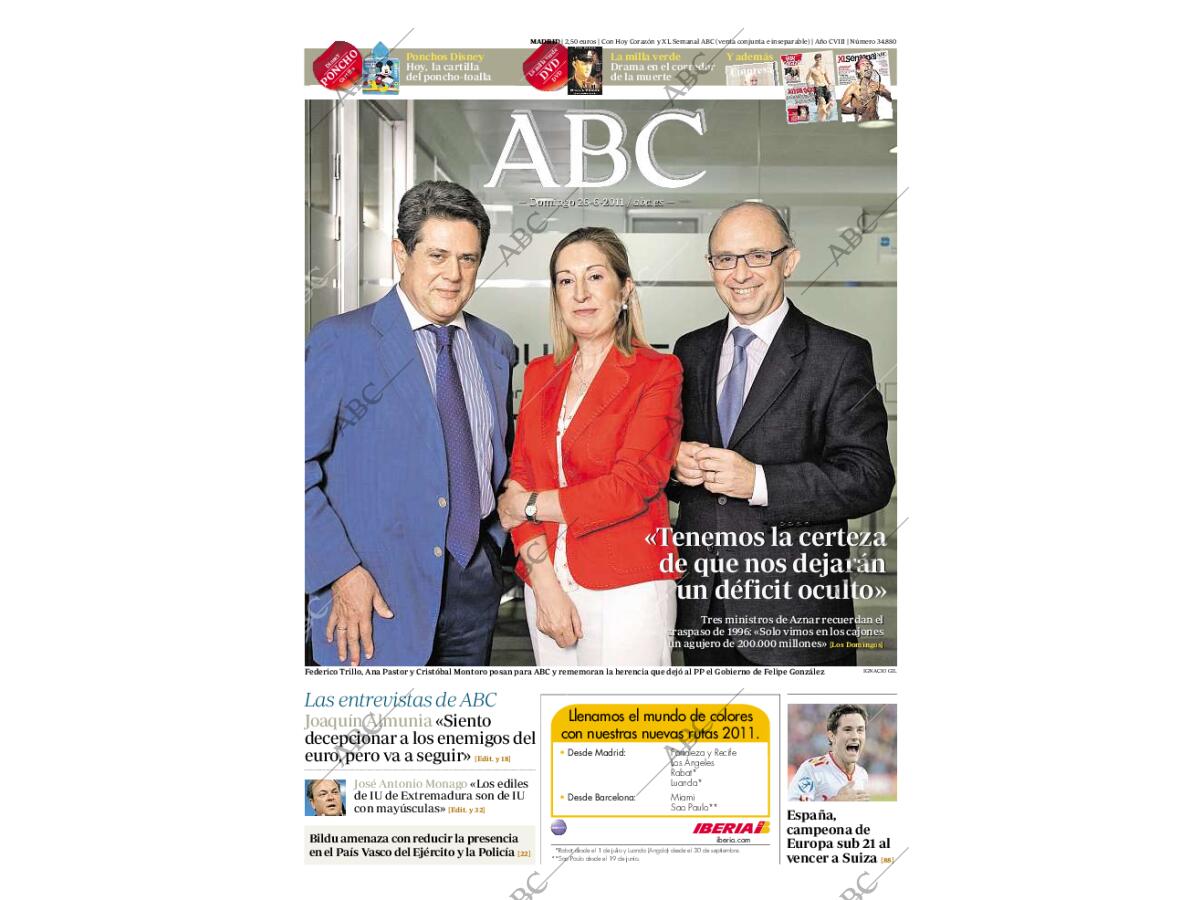 Periódico ABC MADRID 26-06-2011,portada - Archivo ABC