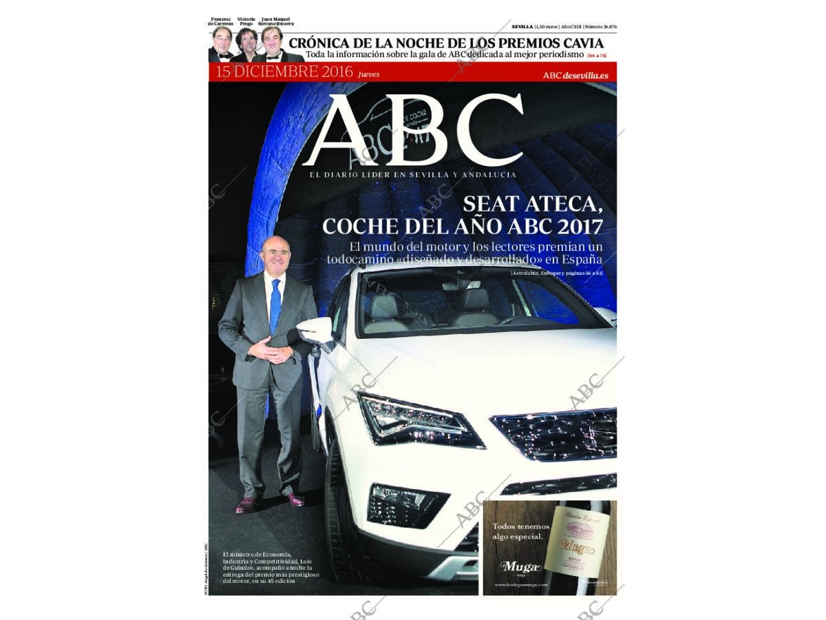 Periódico ABC SEVILLA 15-12-2016,portada - Archivo ABC