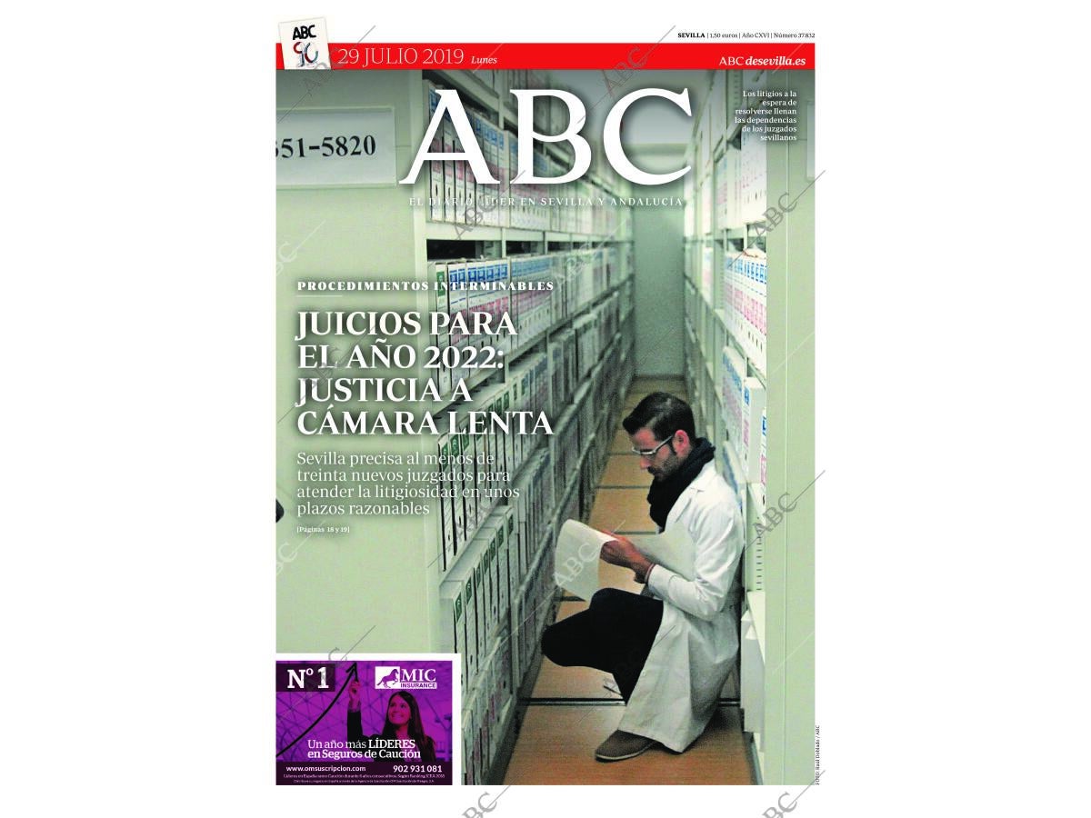 Periódico ABC SEVILLA 29-07-2019,portada - Archivo ABC