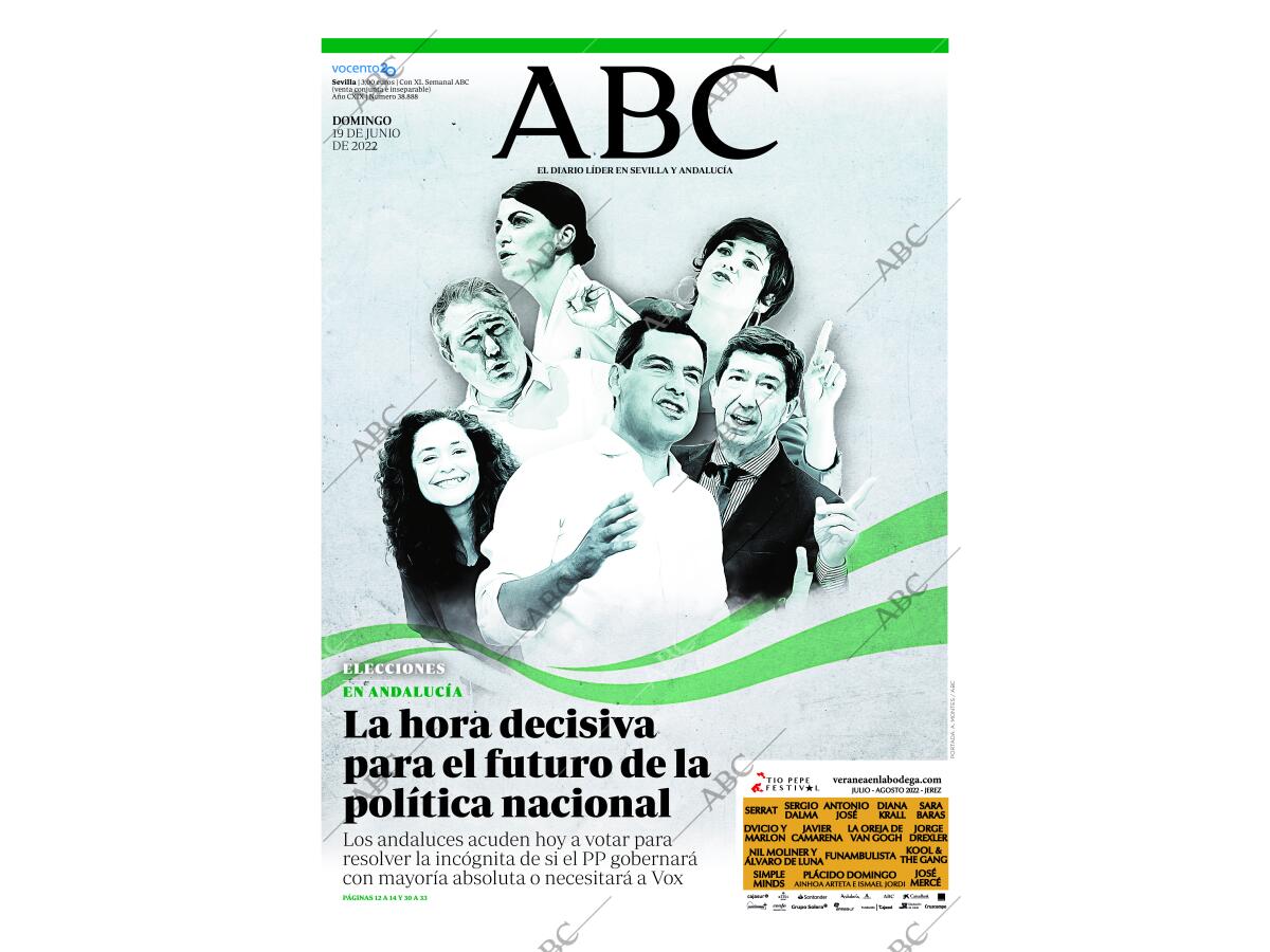 Periódico ABC SEVILLA 19-06-2022,portada - Archivo ABC